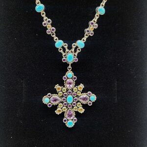 Nicky Butler | Jewelry | Nicky Butler Rare Raj Cross Drop Necklace ...